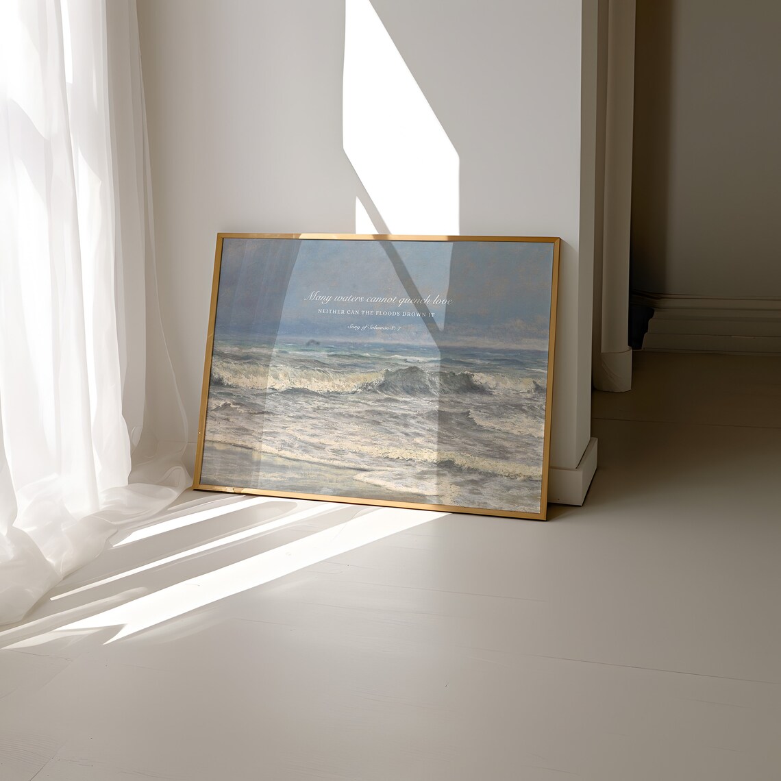 Christian Ocean Poster, Many Waters Cannot Quench Love, Song of Solomon ...