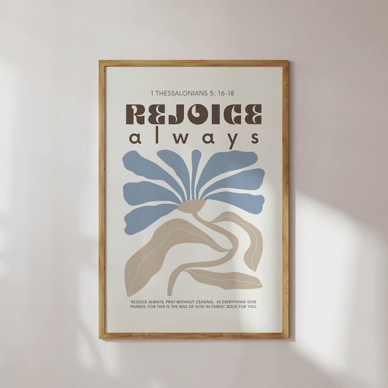 Blue Christian Wall Art, Set of 6, Trendy Bible Verse Prints, Modern ...