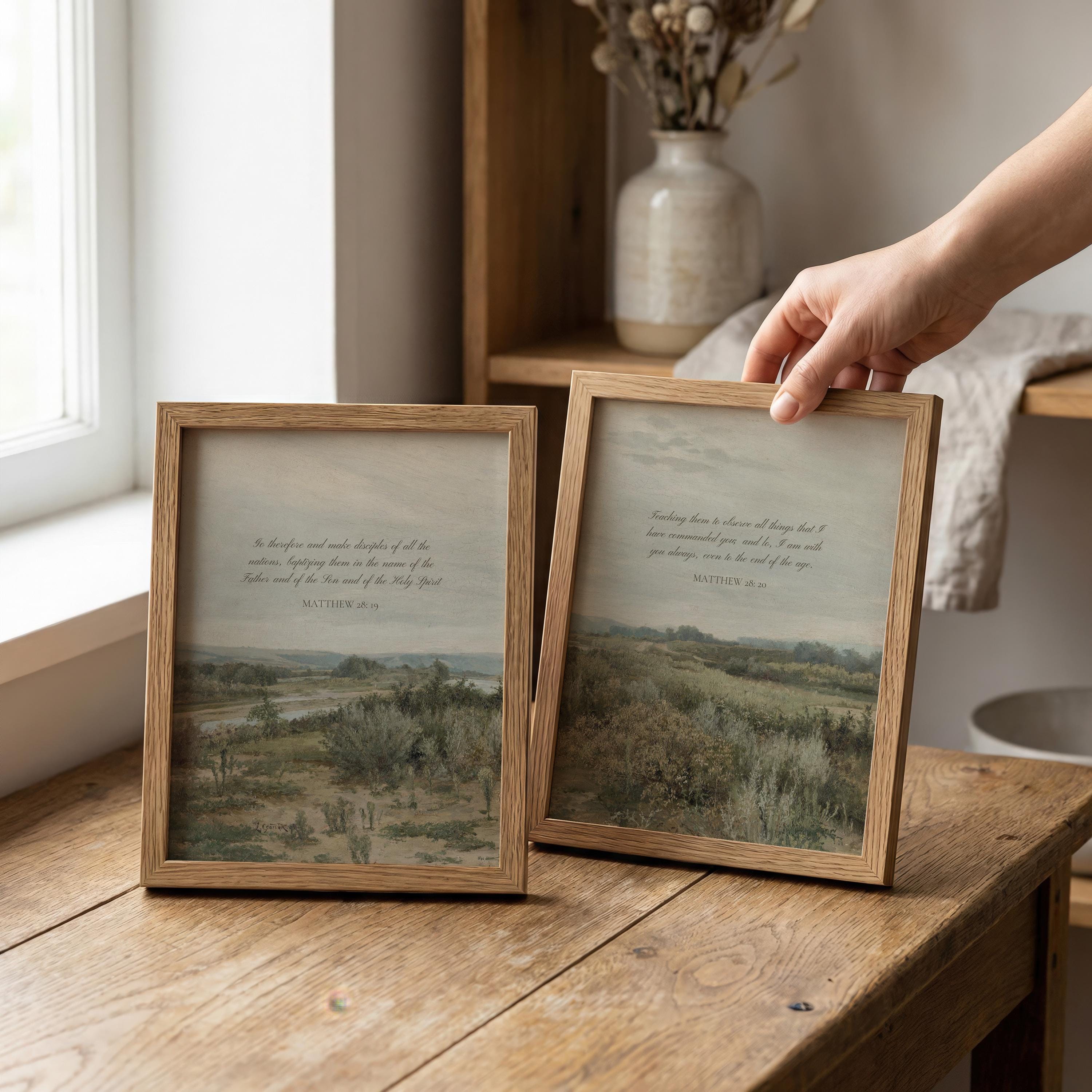 Christian Vintage Landscape Prints Great Commission Vintage Rustic ...