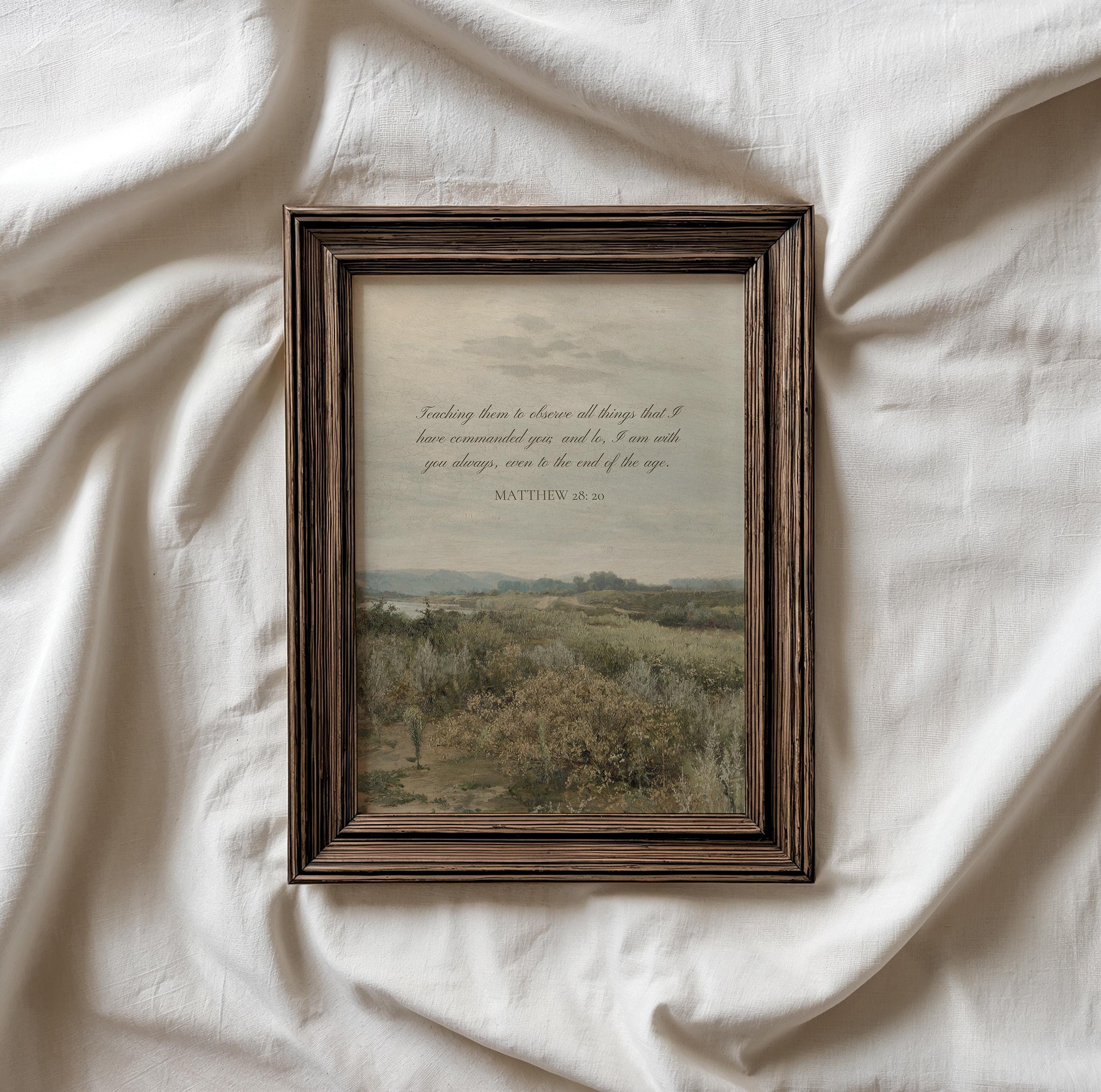 Christian Vintage Landscape Prints Great Commission Vintage Rustic ...