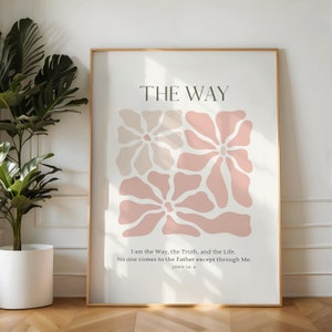 Christian Wall Art Pink, Set of 3, the Way the Truth the Life Wall Art ...