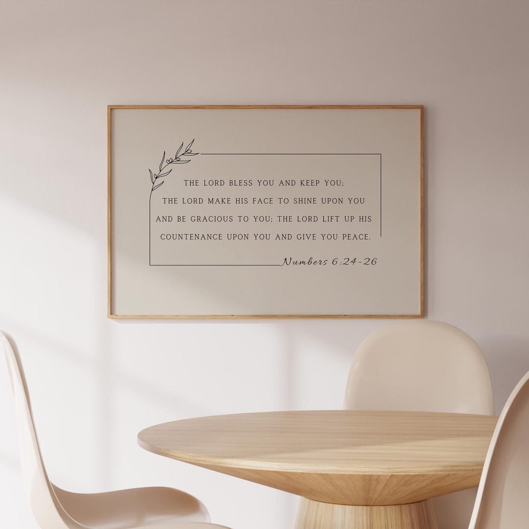The Lord Bless You Scripture, Benediction Print, Numbers 6:24-26 ...