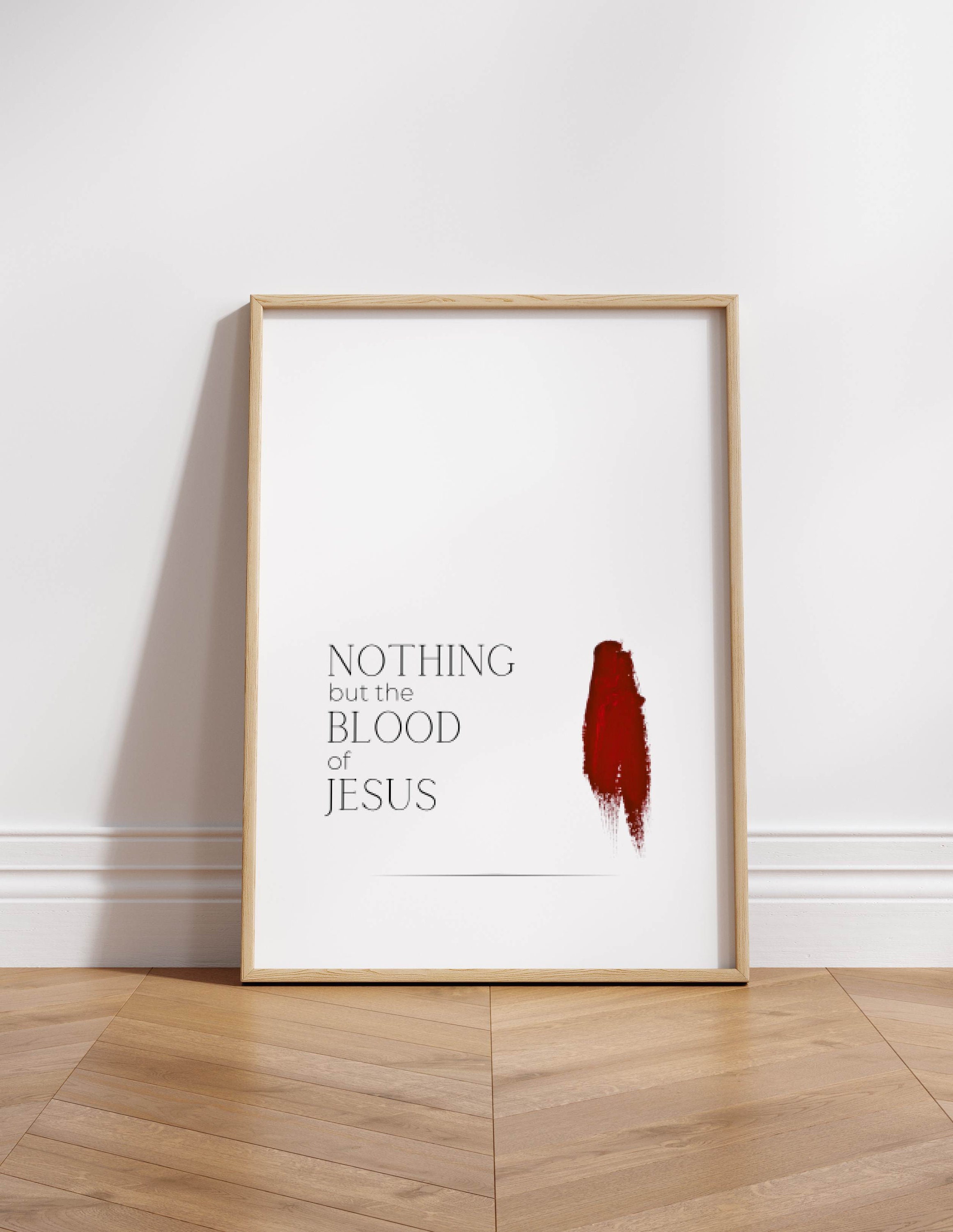 Nothing but the Blood of Jesus Poster Christian Abstract Art - Etsy