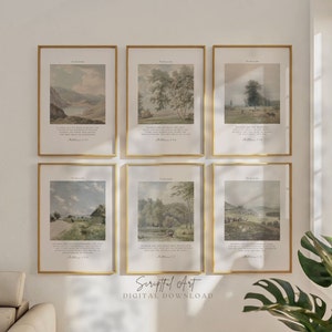 The Beatitudes, Sermon on the Mount, Christian Wall Art Set of 6 ...