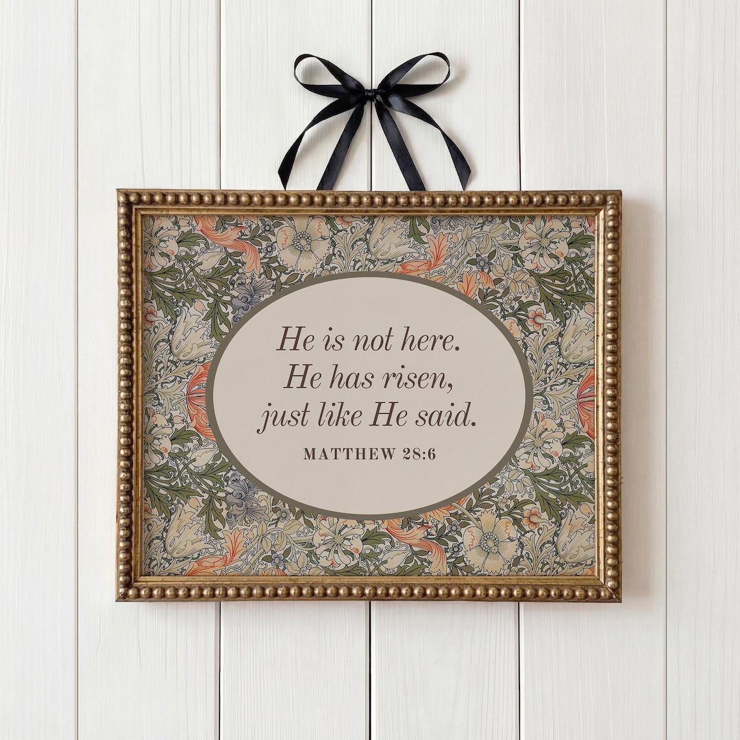 He is Risen Easter Print, Religious Vintage Wall Art (digital Download ...