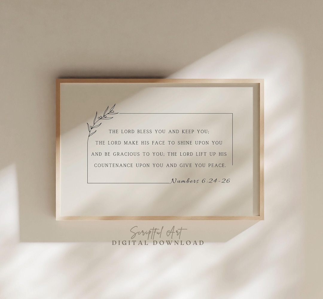 The Lord Bless You Scripture, Benediction Print, Numbers 6:24-26 ...