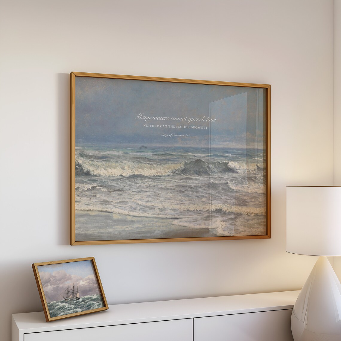 Christian Ocean Poster, Many Waters Cannot Quench Love, Song of Solomon ...