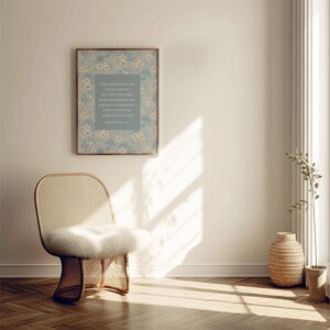 Light Blue Christian Wall Art Floral Poster, I Know the Plans I Have ...