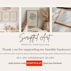 Subtle Christian Wall Art, Set of 6, Aesthetic Scripture Verses ...