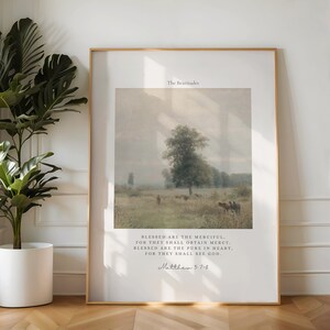 The Beatitudes, Sermon on the Mount, Christian Wall Art Set of 6 ...