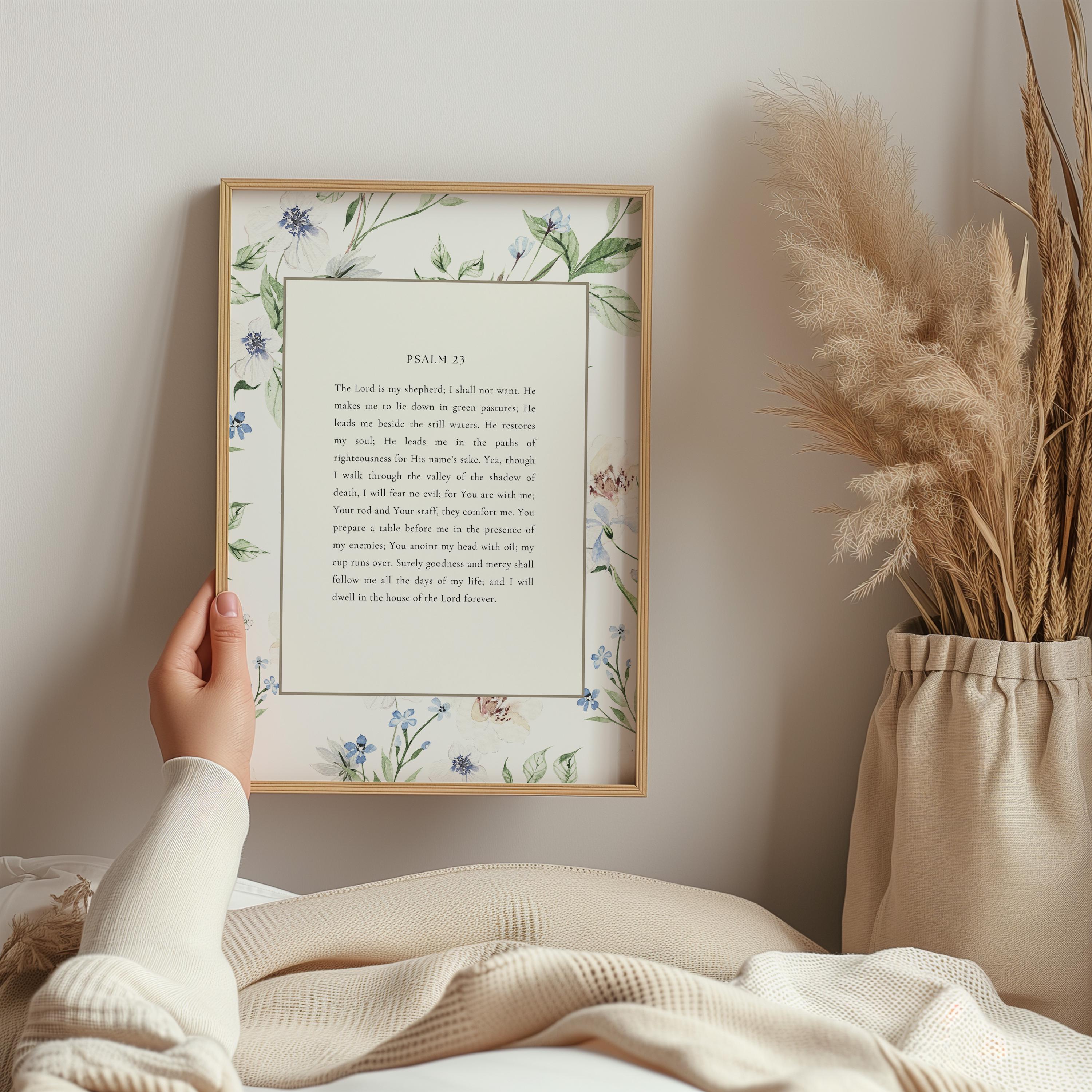 Wildflowers Bible Verse, Psalm 23, the Lord is My Shepherd, Christian ...