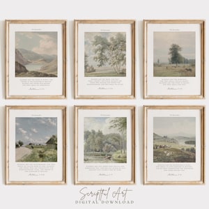 The Beatitudes, Sermon on the Mount, Matthew 5: 3-12, Christian Vintage ...