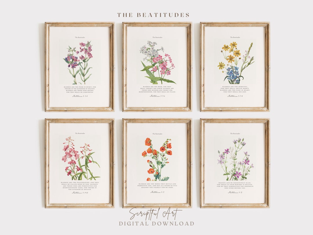 The Beatitudes, Sermon on the Mount, Matthew 5, Wildflowers Christian ...
