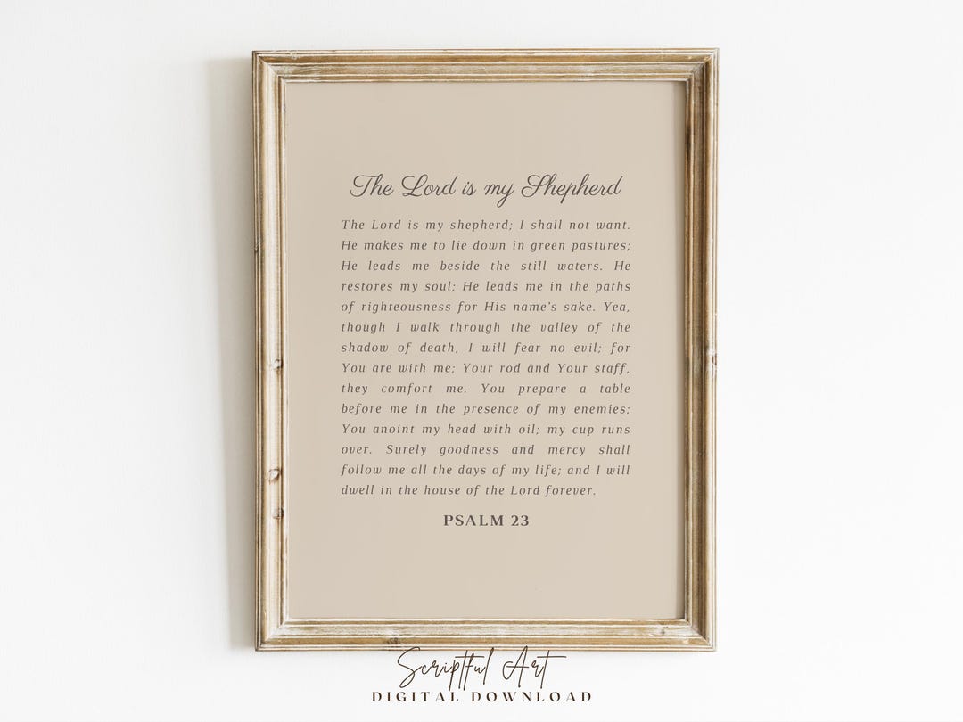 Psalm 23 Christian Nursery Decor: Gender Neutral Bible Verse Print ...