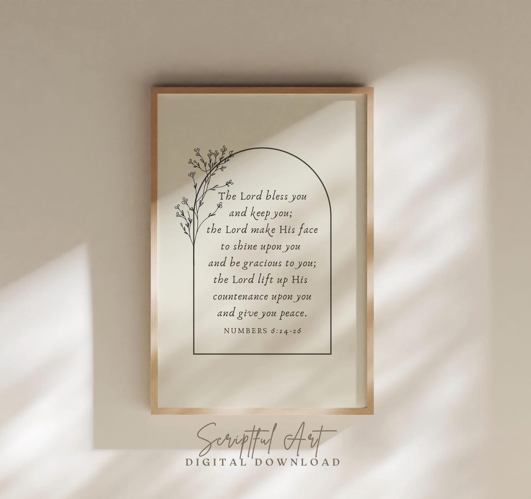 Aesthetic Christian Wall Art Neutral Bible Verse Benediction Sign, the ...