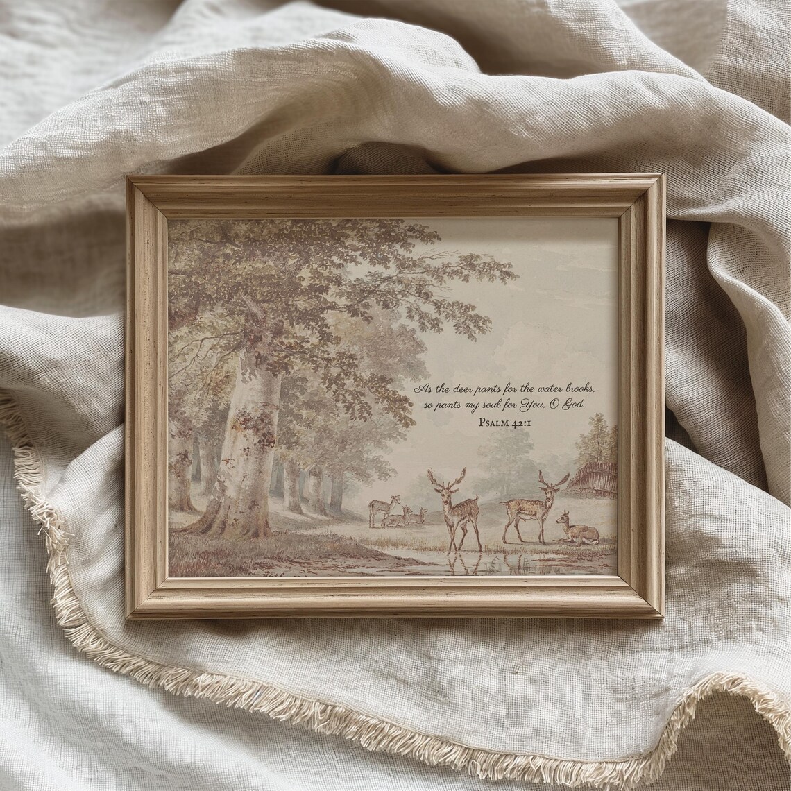 Psalm 42, as the Deer, Vintage Bible Verse Print (digital Download) - Etsy