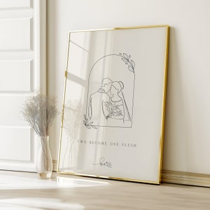 Christian Marriage Wedding Art Christian Married Couple Poster, Two ...