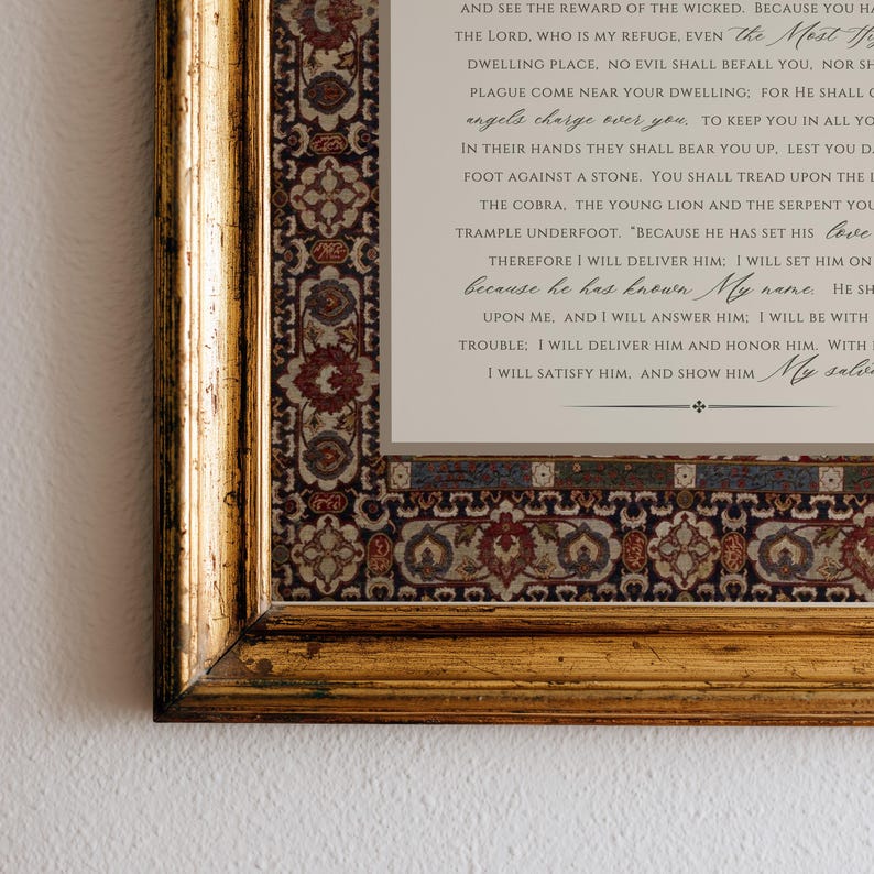 Psalm 91 Vintage Bible Verse Print, Christian Home Decor (digital ...