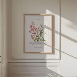 The Beatitudes, Sermon on the Mount Set of 6 Christian Wall Art Floral ...