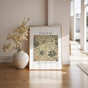 Christian Psalms Wall Art, Set of 6, Vintage Botanical Decor, Psalm 91 ...