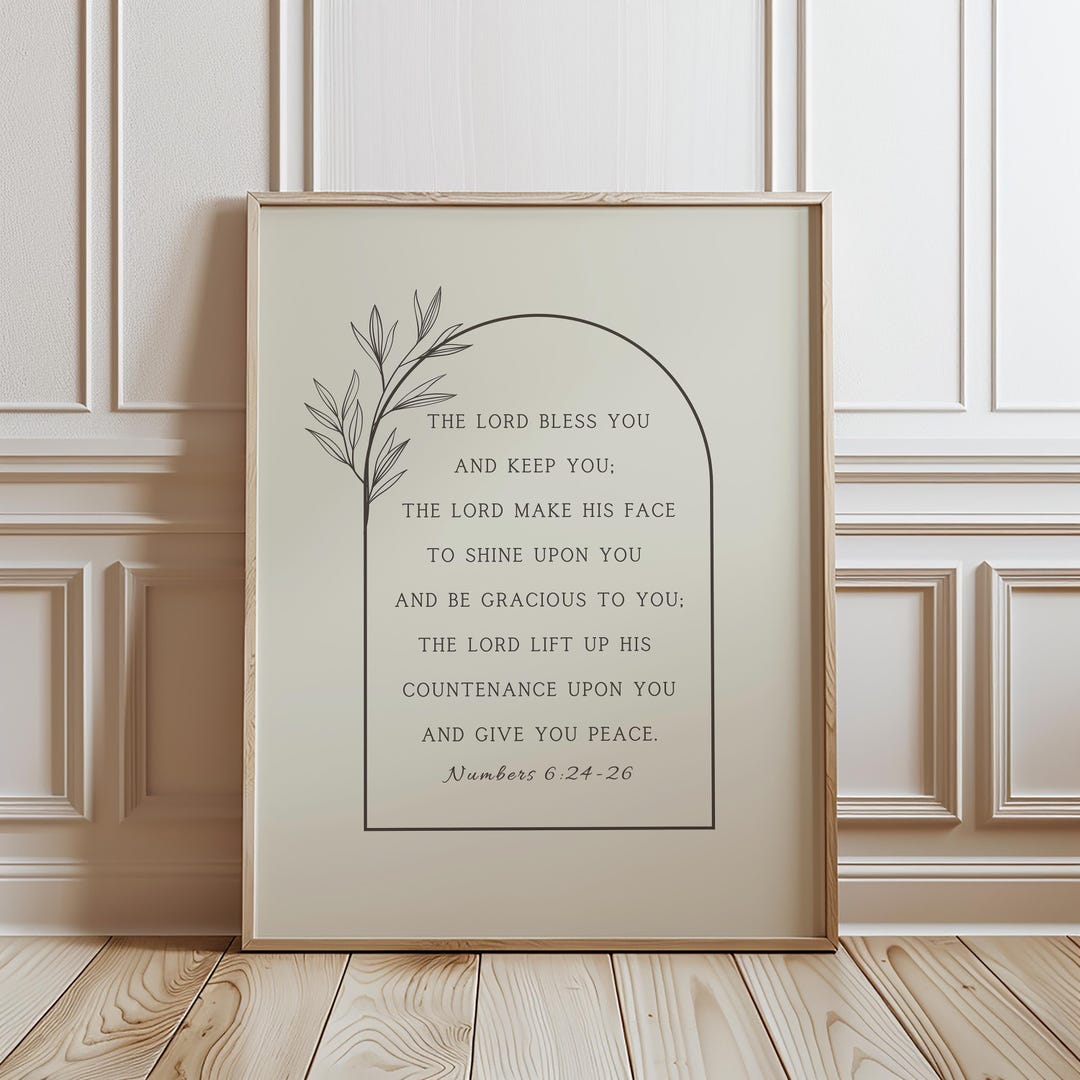 Neutral Christian Wall Art Aesthetic, the Lord Bless You Numbers 6:24 ...