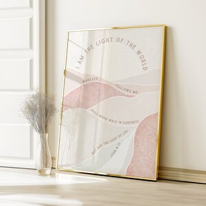 Pink Christian Wall Art, Set of 3, Jesus Quotes Gospel Art, Modern ...