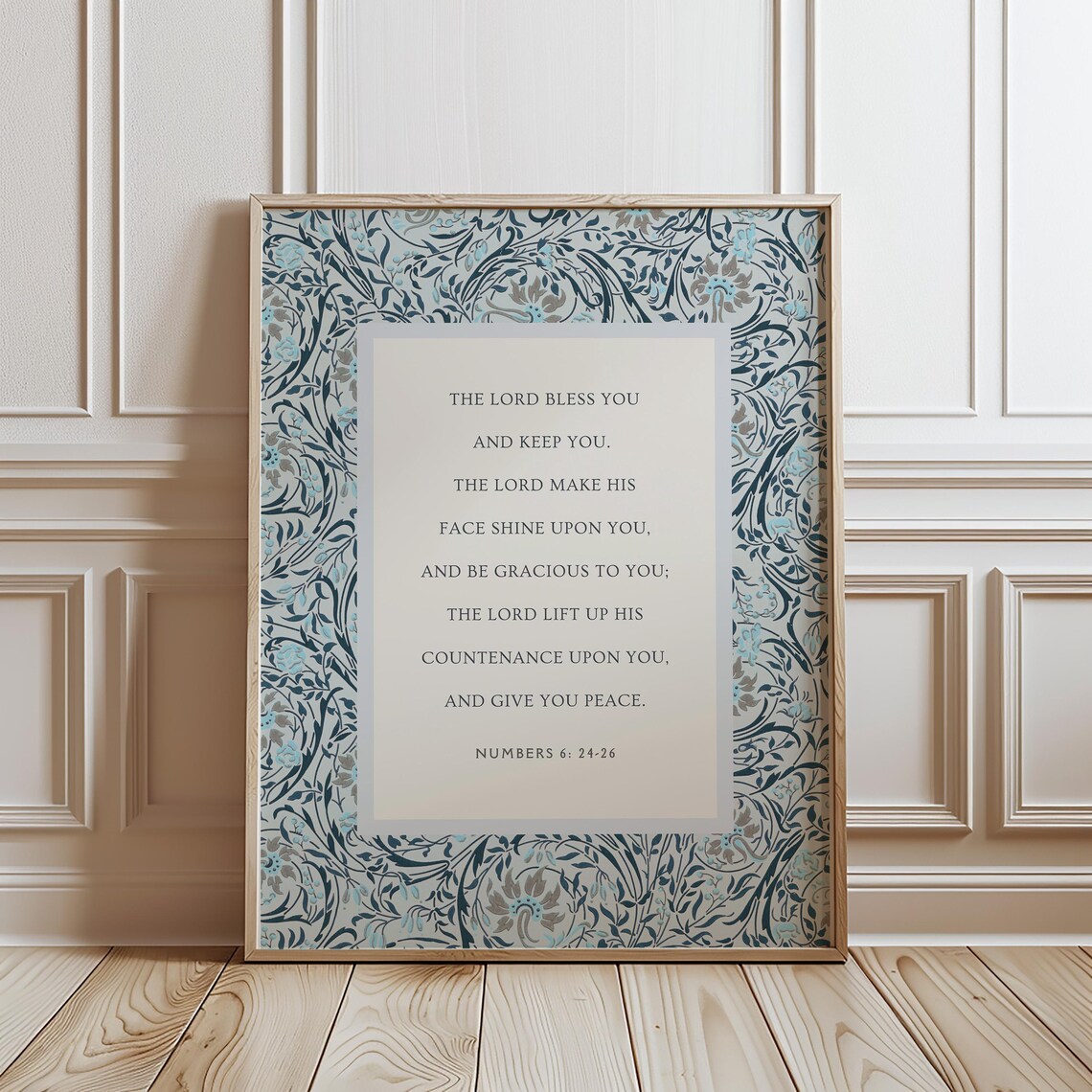 Blue Christian Wall Art, Set of 6, Vintage Bible Verse Bundle, Girls ...