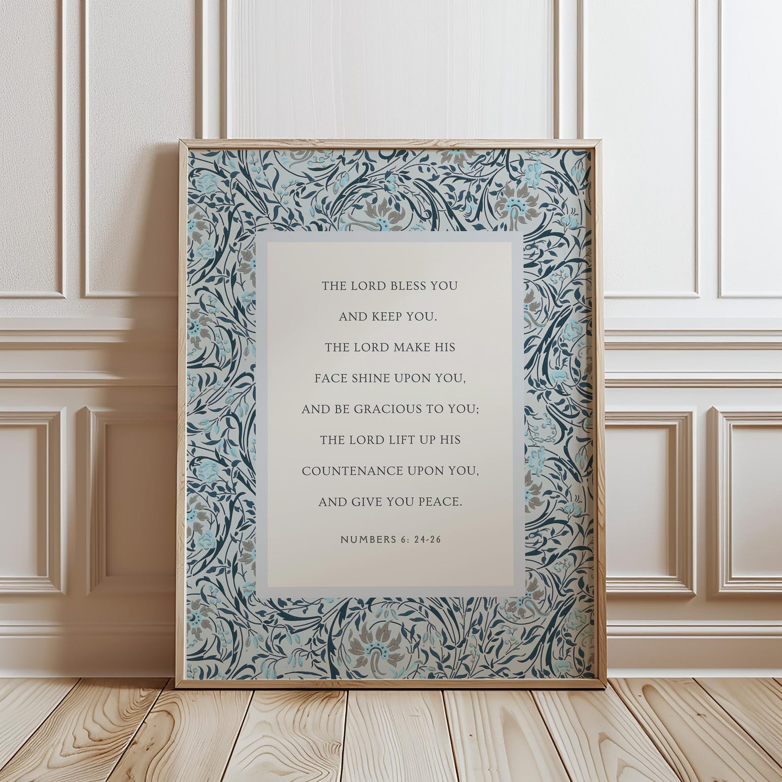 Blue Christian Wall Art, Set of 6, Vintage Bible Verse Bundle, Girls ...