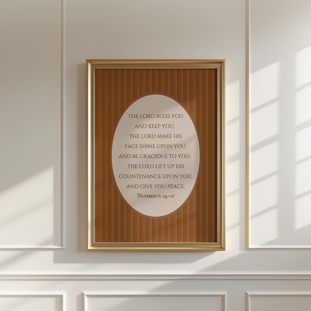 Printable Christian Wall Art, Benediction Sign. the Lord Bless You and ...
