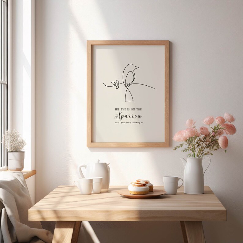 His Eye is on the Sparrow, Christian Hymn Poster, Christian Song Quote ...