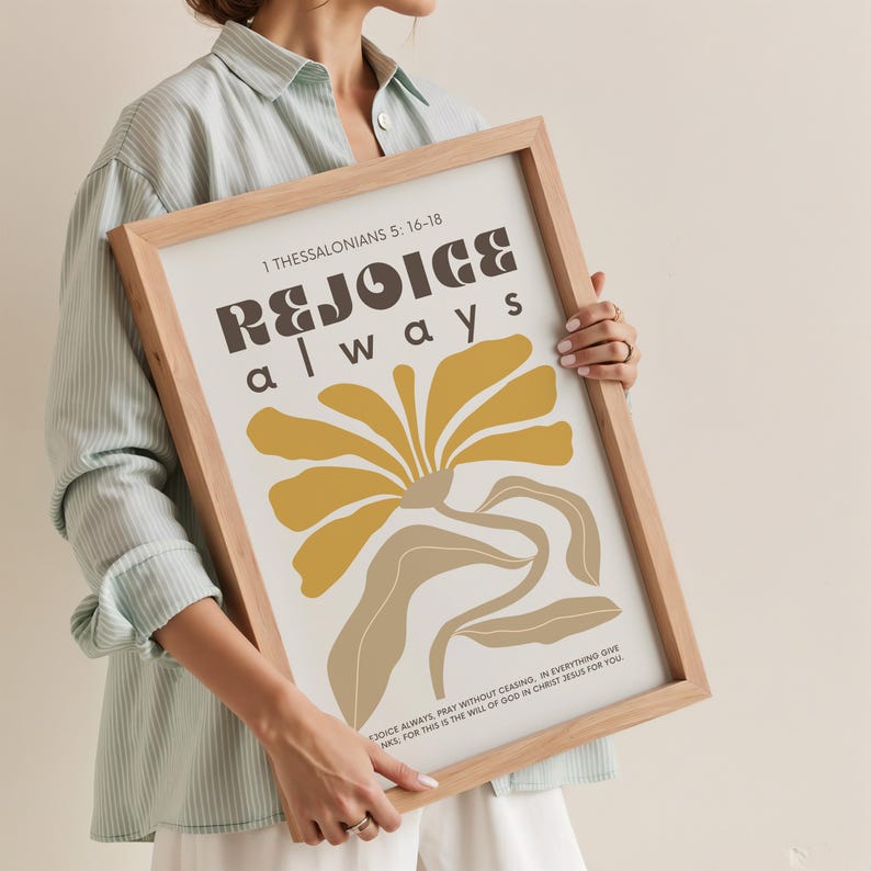 Yellow Christian Wall Art, Set of 6, Boho Floral Bible Verse Bundle ...