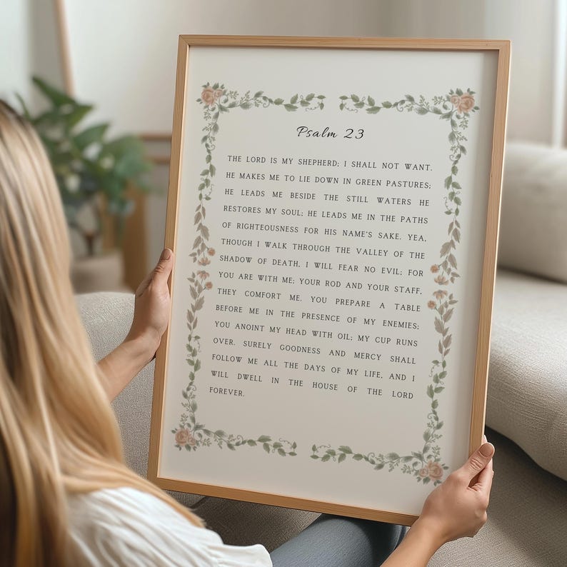 Psalm 23 Floral Print, Christian Nursery Decor (digital Download) - Etsy