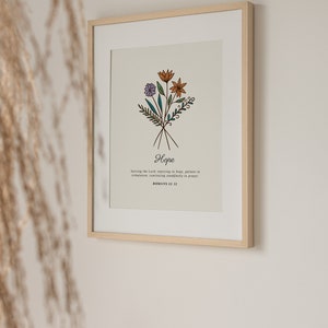 Christian Floral Set of 2, Boho Flower Bible Verse Prints, Colorful ...