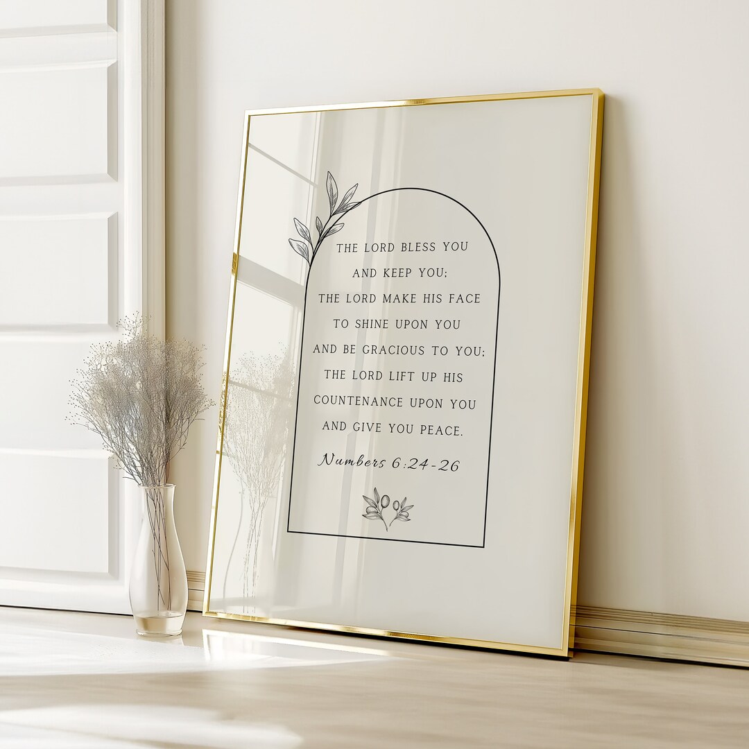 Subtle Christian Wall Art, the Lord Bless You and Keep You, Numbers 6 ...