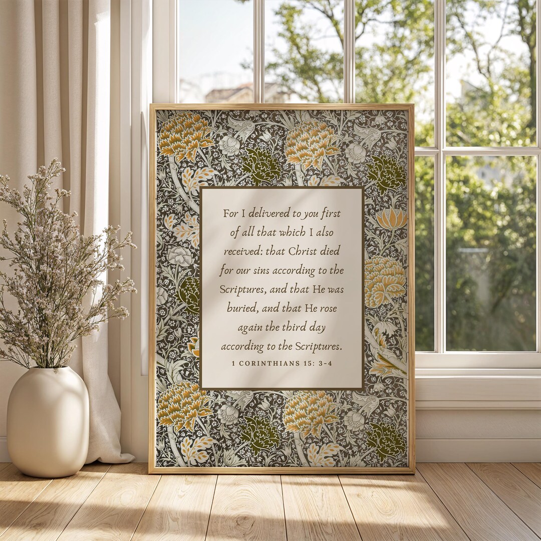 Christ is Risen Christian Wall Art 1 Corinthians 15: 3-4, Resurrection ...
