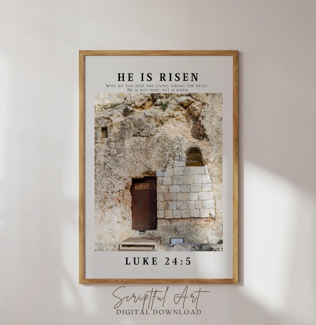 He is Risen, Empty Tomb of Jesus in Jerusalem, Resurrection Sunday ...