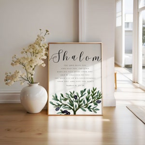 Shalom Poster, the Lord Bless You and Keep You, Aaronic Blessing, the ...