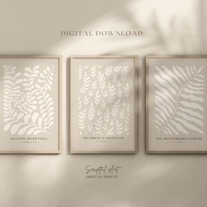 Aesthetic Christian Wall Art Set of 3 Printables, Modern Bible Art ...