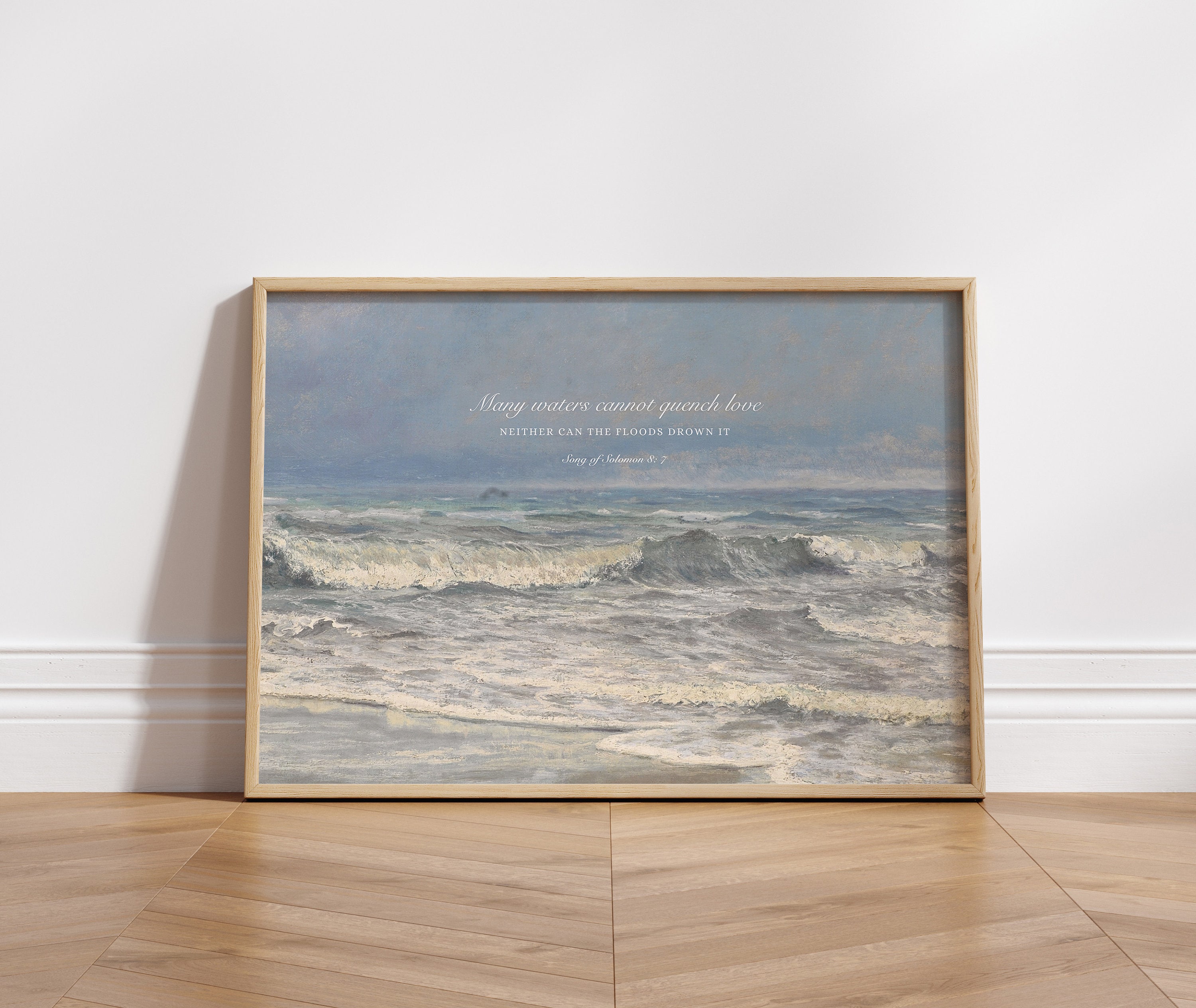 Christian Ocean Poster, Many Waters Cannot Quench Love, Song of Solomon ...