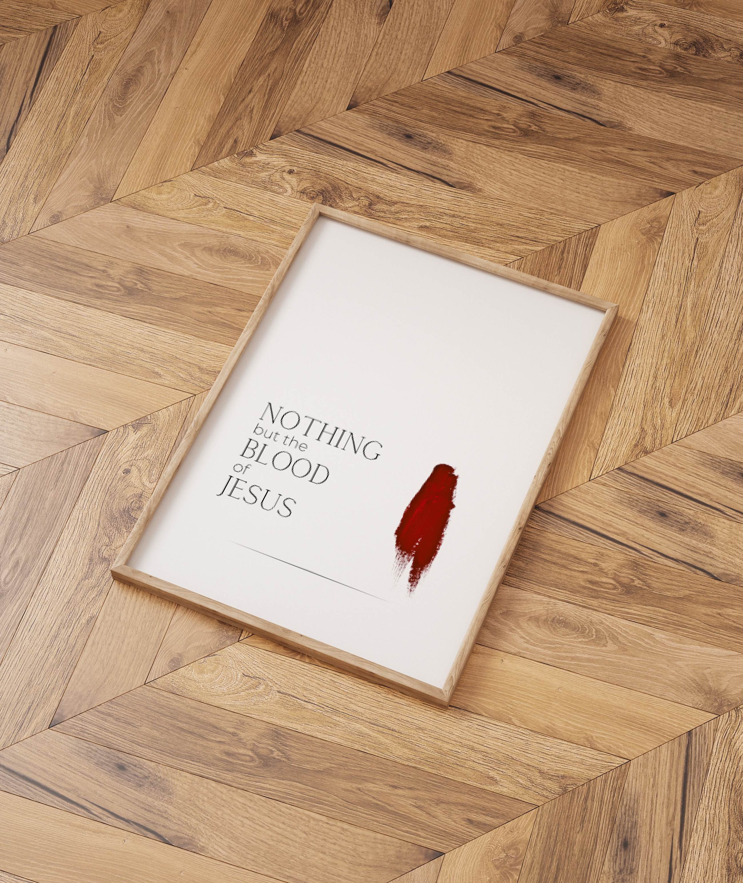 Nothing but the Blood of Jesus Poster Christian Abstract Art - Etsy