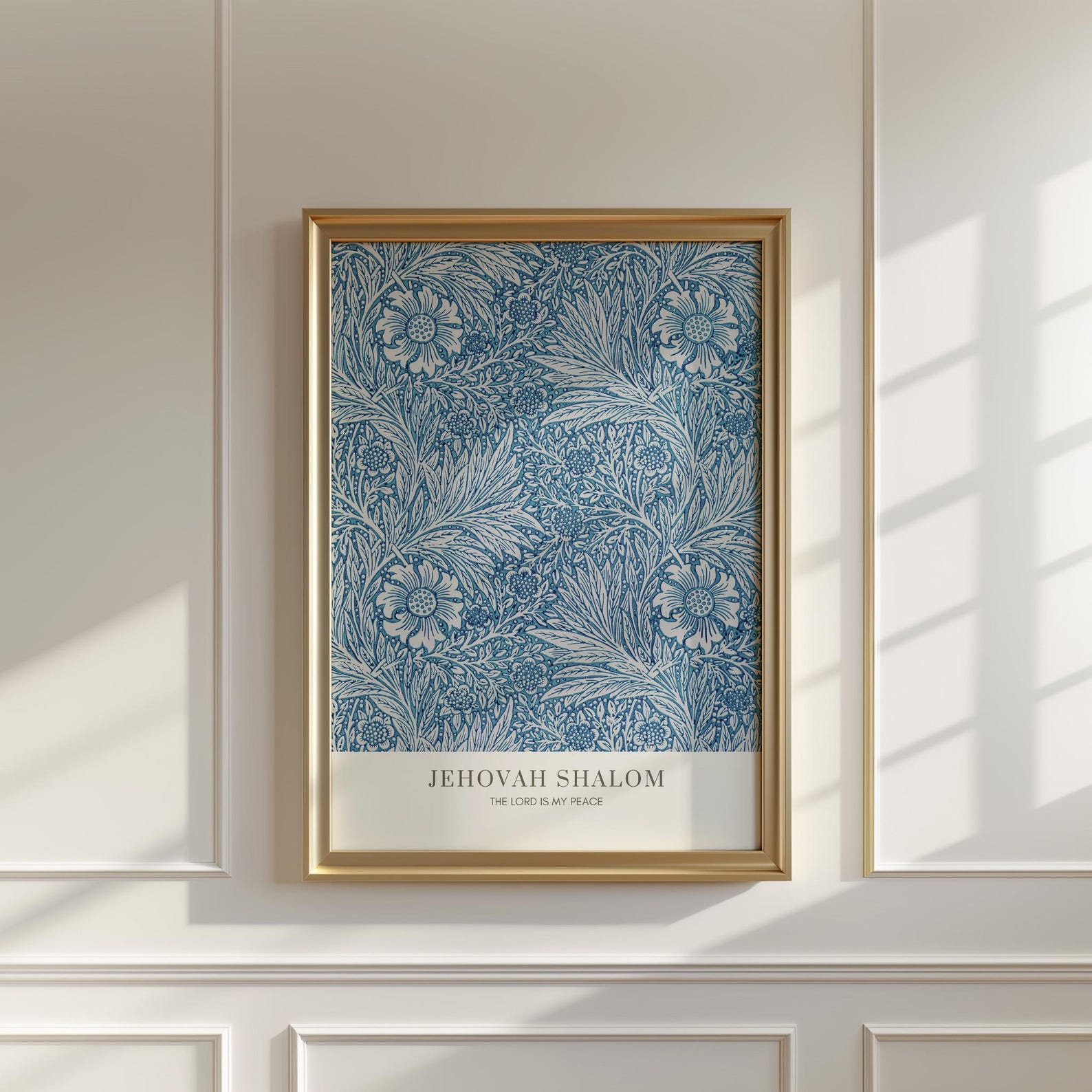 Jehovah Shalom, Blue Botanical Print, Hebrew Name of God, DIGITAL ...