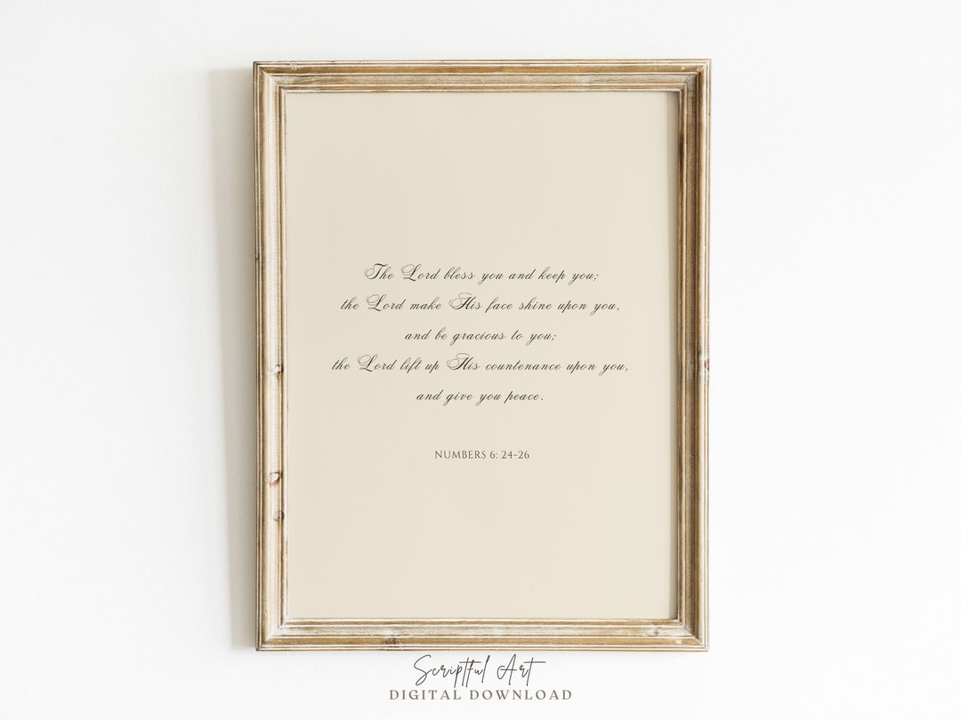 The Lord Bless You and Keep You, the Blessing, Calligraphy Typography ...