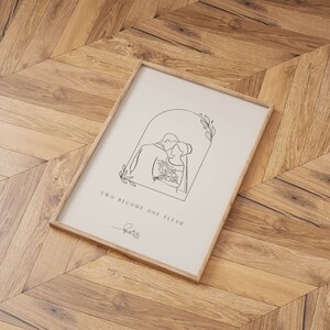 Christian Marriage Wedding Art Christian Married Couple Poster, Two ...