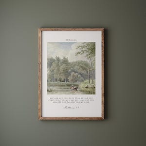 The Beatitudes, Sermon on the Mount, Vintage Landscape Bible Verse ...