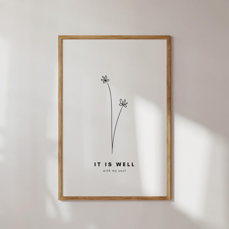 Minimalist Christian Wall Art Set of 2, Floral Bible Verse Prints ...