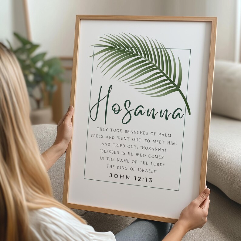 Hosanna Palm Sunday Print: Christian Bible Verse Wall Art (digital ...