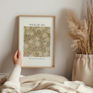 Christian Psalms Wall Art, Set of 6, Vintage Botanical Decor, Psalm 91 ...