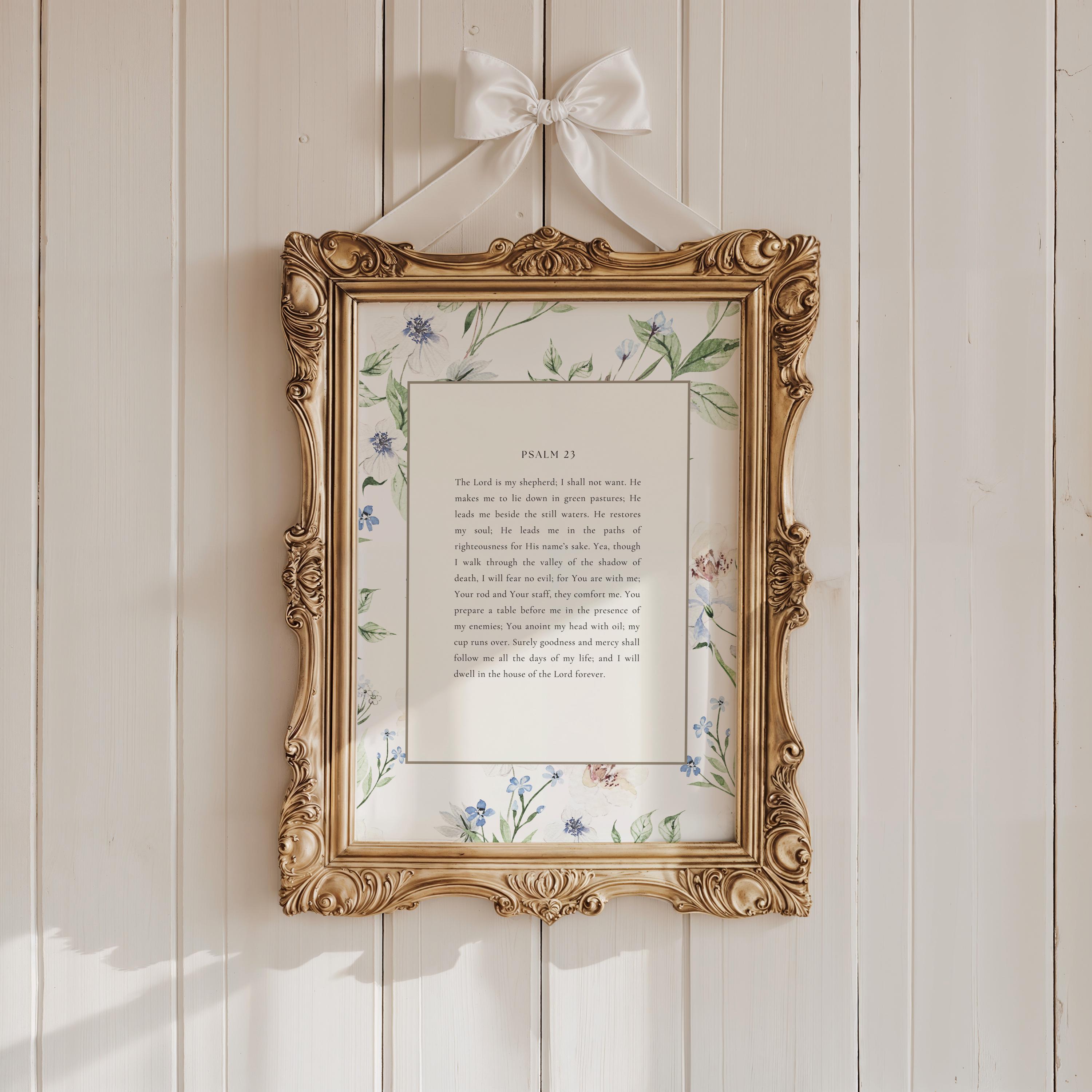 Wildflowers Bible Verse, Psalm 23, the Lord is My Shepherd, Christian ...