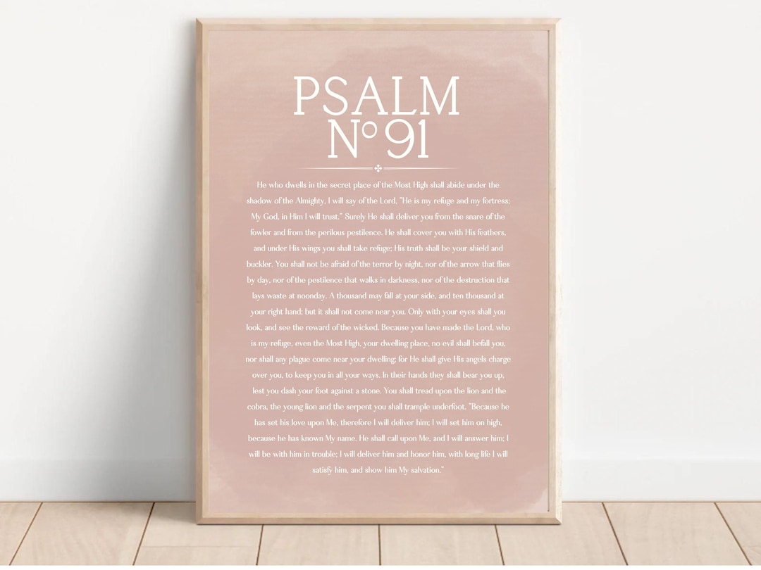 Psalm 91 Art Psalm 91 NKJV Wall Art Print Christian - Etsy