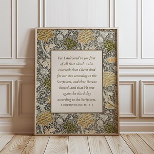 Christ is Risen Christian Wall Art 1 Corinthians 15: 3-4, Resurrection ...